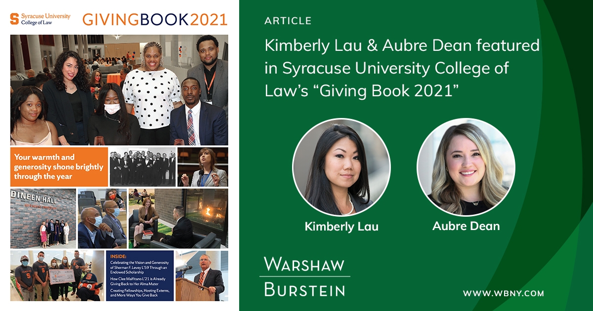 Warshaw Burstein LLP | Kimberly Lau and Aubre Dean featured in Syracuse ...