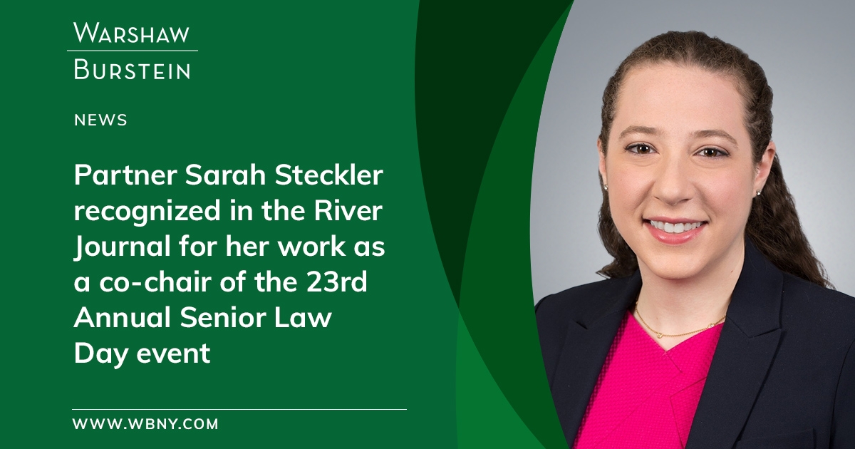 Warshaw Burstein LLP | The River Journal recognizes Sarah Steckler's ...