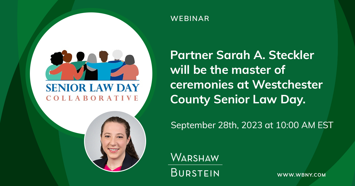 Warshaw Burstein LLP | Partner Sarah Steckler to MC Senior Law Day event