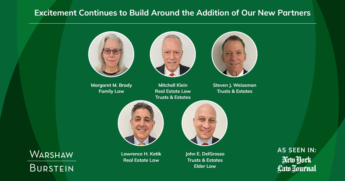 Warshaw Burstein LLP | Small Firm's Full Roster of Attorneys Moves to ...