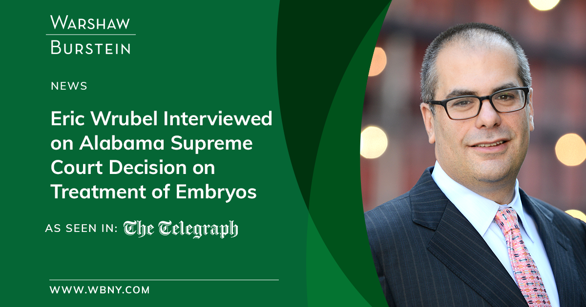 Warshaw Burstein LLP | Eric Wrubel Interviewed in The Telegraph (U.K ...