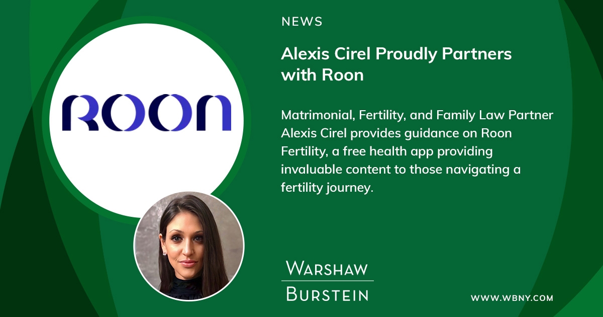 Warshaw Burstein LLP | Online Health Resource Roon Fertility Features ...
