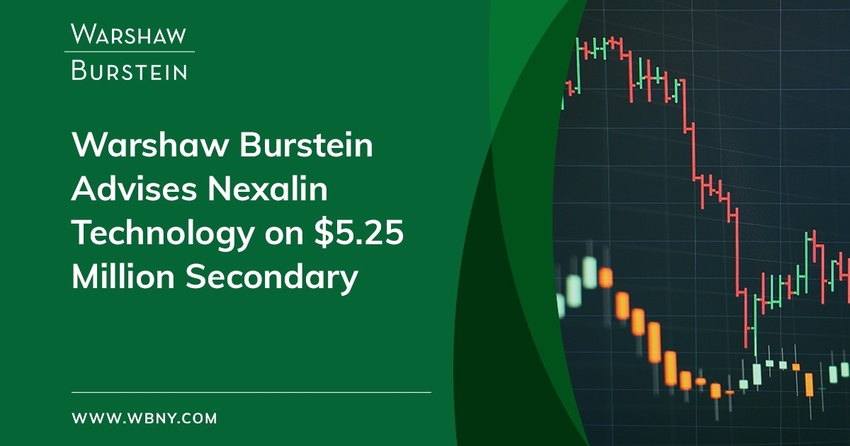 Warshaw Burstein LLP | Warshaw Burstein Advises Nexalin Technology on $5.25 Million Secondary ...